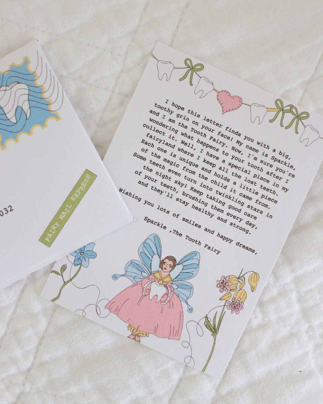 Printable Mini Tooth Fairy Set Blue With Envelope and Fairy - Etsy