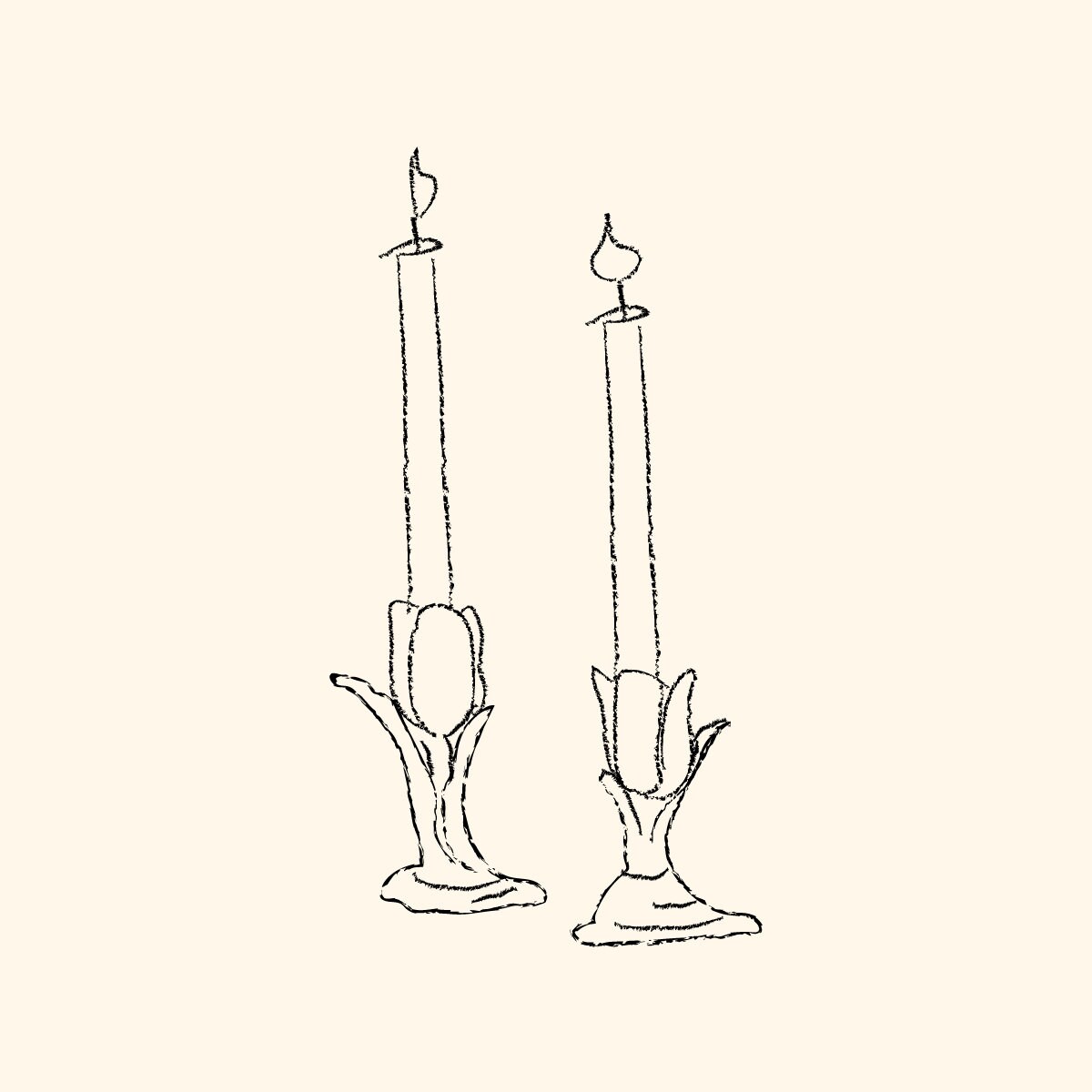 Tulip Candlestick Digital Illustration, Digital Download - Etsy