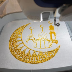 Arabic Mosque Filled Ornament Machine Embroidery Design, Islamic ...