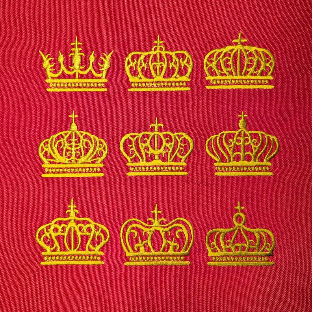 Royal Crown Embroidery Design - Machine Embroidery Pattern - 9 Types ...
