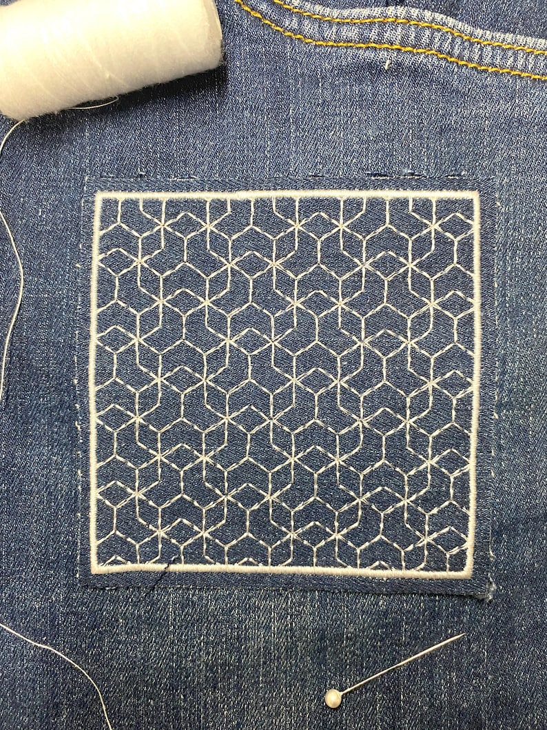 Set of 9 Sashiko Boro Quilting Square Machine Embroidery File Design ...