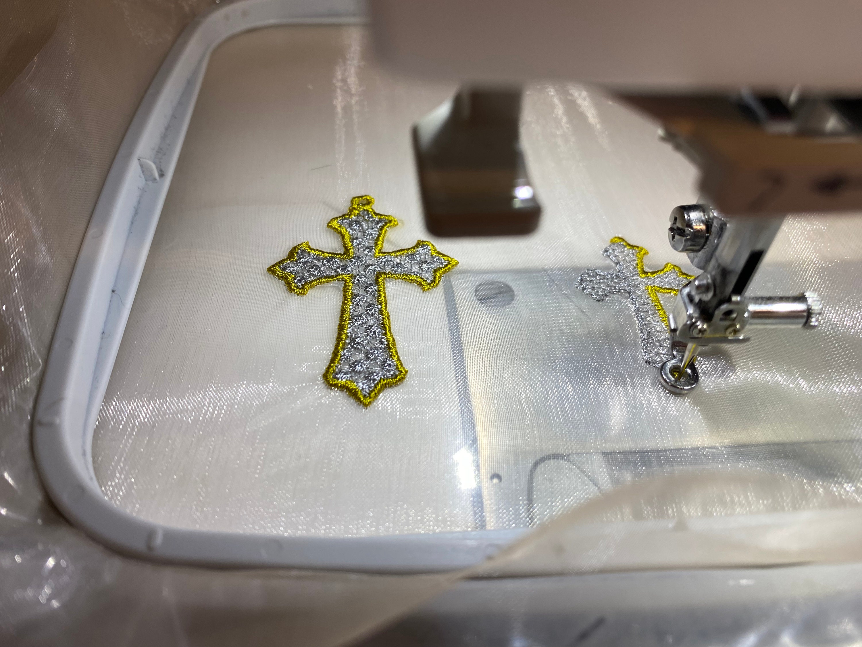 Machine Embroidery Design Jewellery Set. Cross Embroidery Earring ...