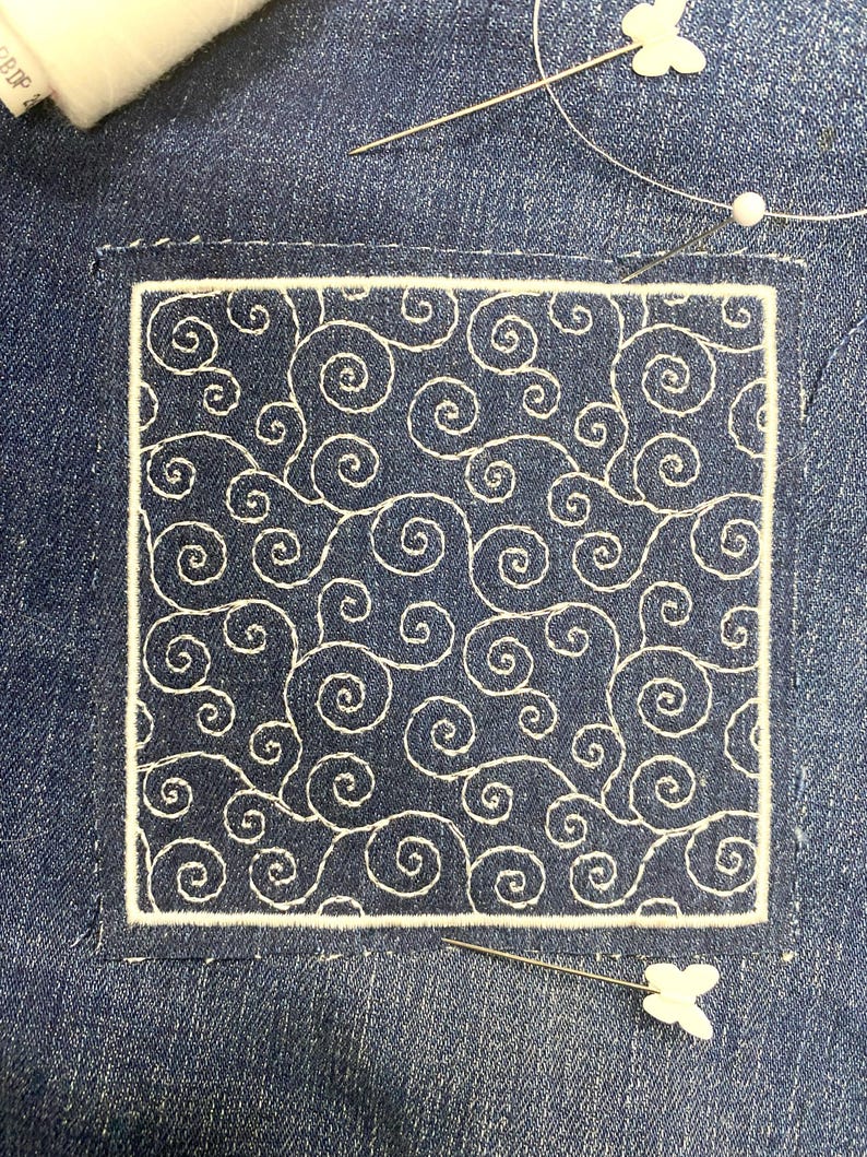 Set of 9 Sashiko Boro Quilting Square Machine Embroidery File Design ...