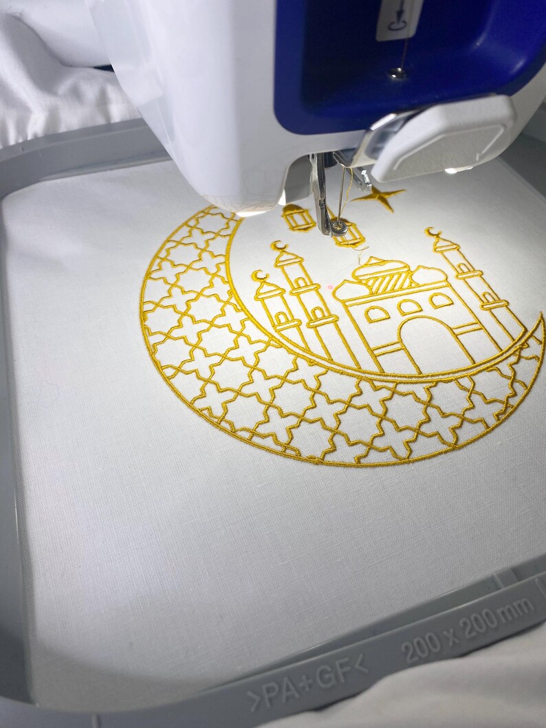 Arabic Mosque Filled Ornament Machine Embroidery Design, Islamic ...