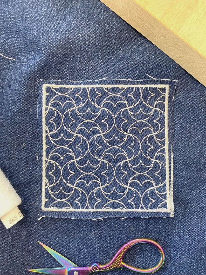 Set of 9 Sashiko Boro Quilting Square Machine Embroidery File Design ...