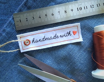 Machine Embroidery Design ITH Handmade With Love Tag 4x4 Instant ...