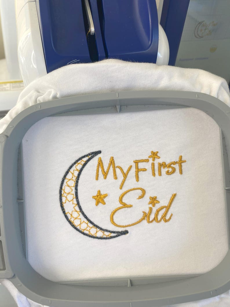 My First Eid Machine Embroidery Design, Eid Embroidery Pattern for Baby ...