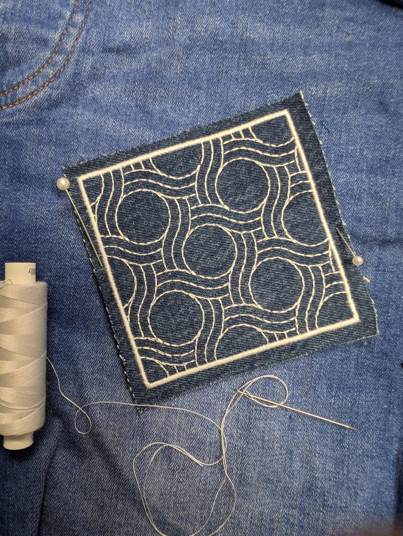 Sashiko Boro Quilting Square Machine Embroidery File Design 4x4 Inch ...