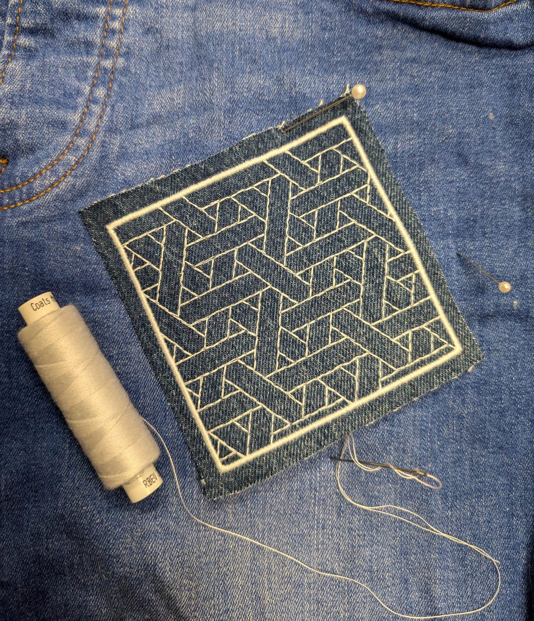 Sashiko Boro Quilting Square Machine Embroidery File Design 4x4 Inch ...