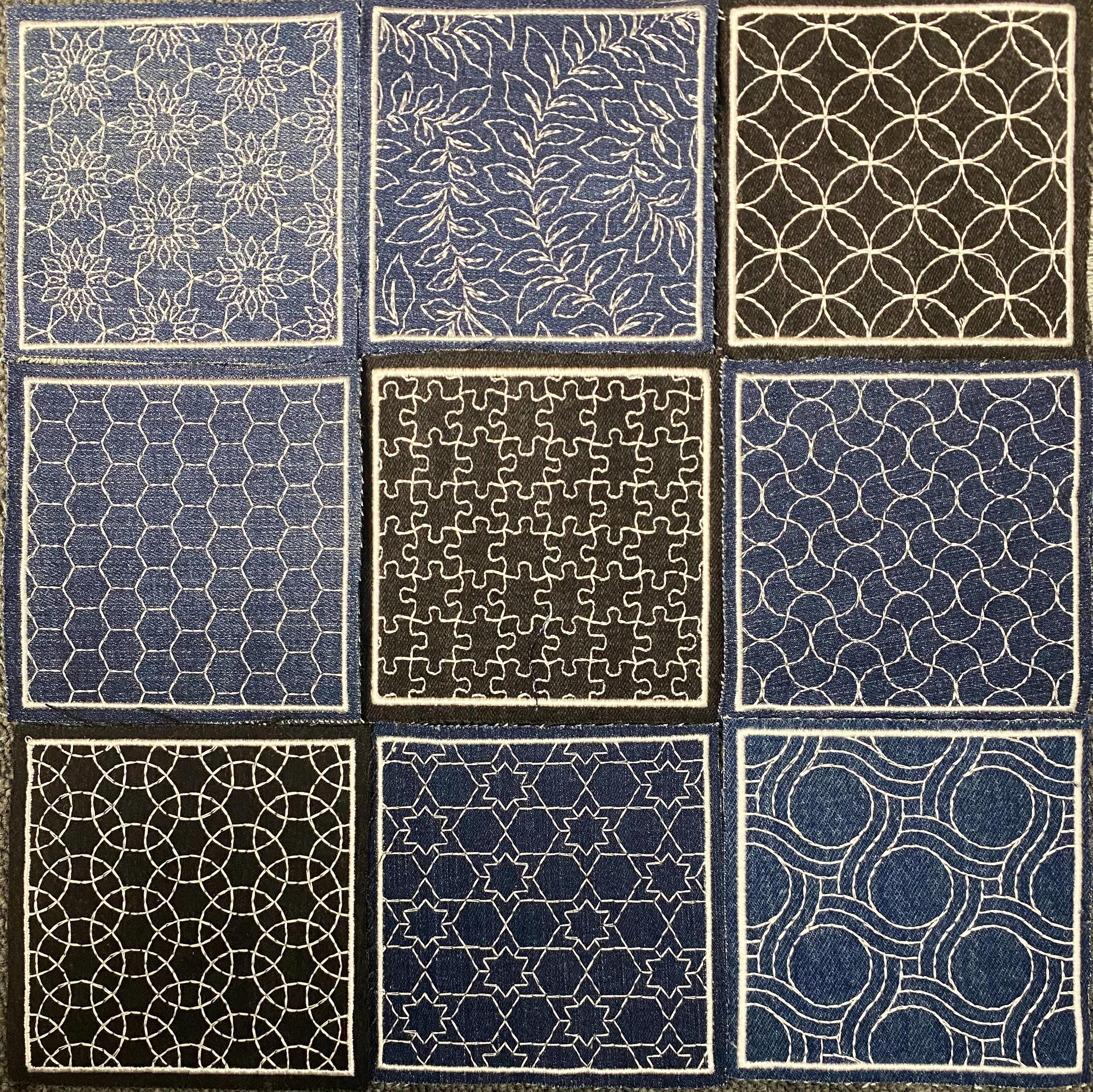 Sashiko Boro Quilting Square Machine Embroidery File Design 4x4 Inch ...