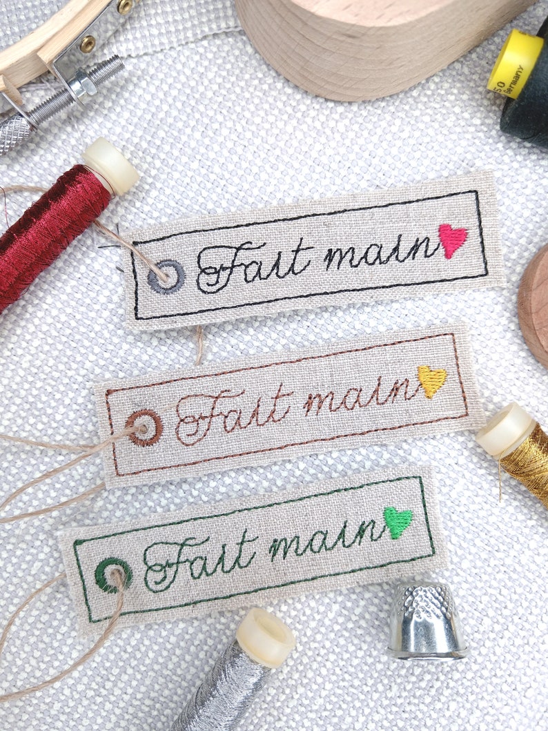 Machine Embroidery Design in the Hoop Handmade Hanging Tag. Digital ...