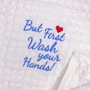 Hand Towel Wash Your Hands Embroidery Design, Housewarming Machine ...