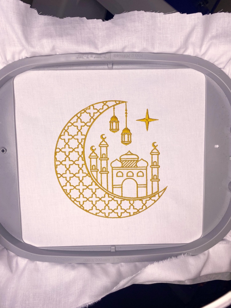 Arabic Mosque Filled Ornament Machine Embroidery Design, Islamic ...