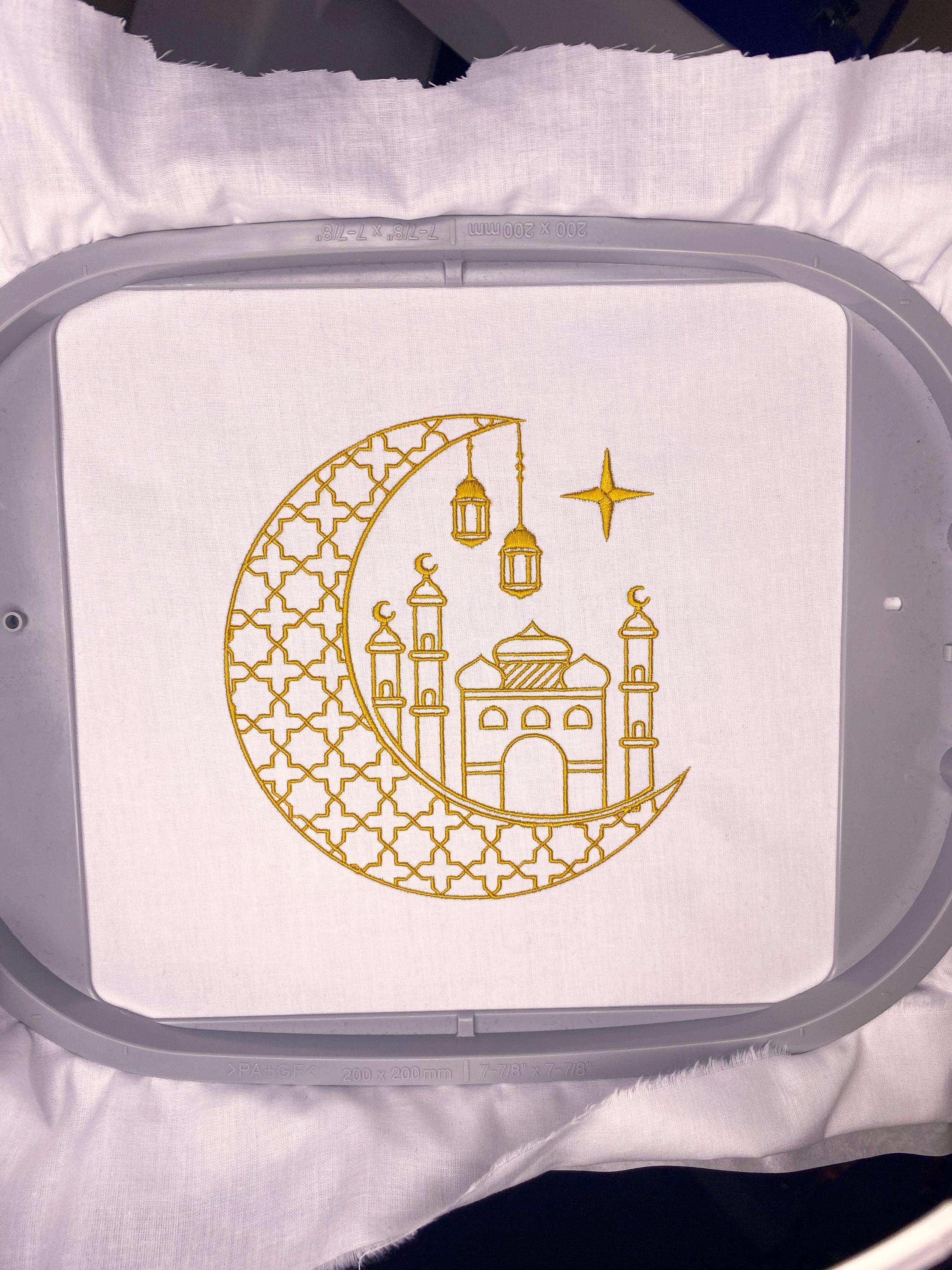 Arabic Mosque Filled Ornament Machine Embroidery Design, Islamic ...