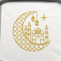 Arabic Mosque Filled Ornament Machine Embroidery Design, Islamic ...
