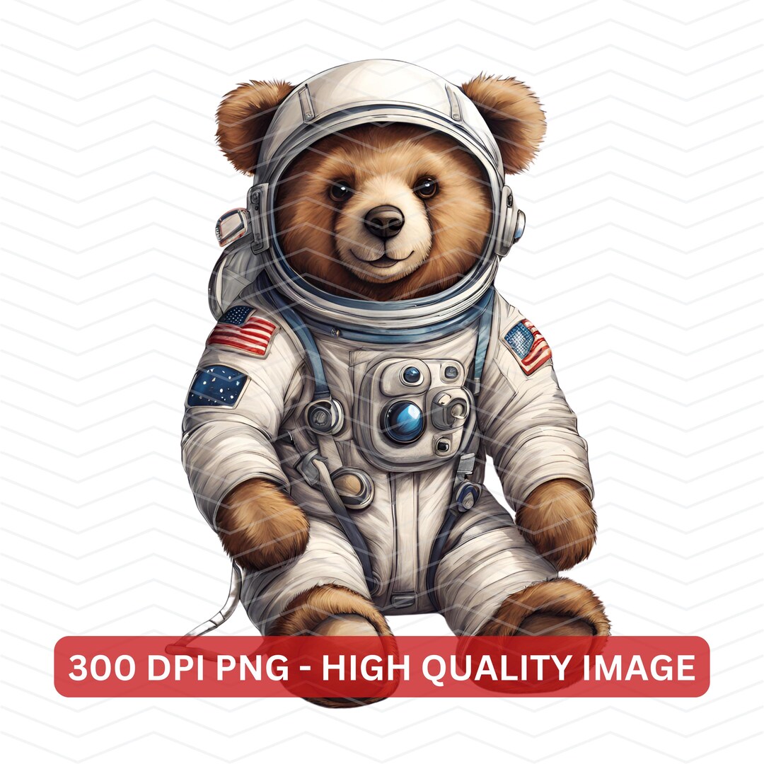 Teddy Bear Astronaut PNG, Cute Bear Astronaut PNG, Teddy Bear Digital ...