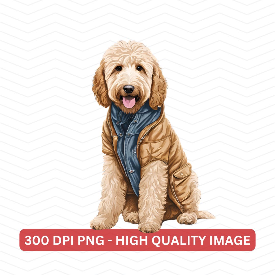 Doodle Winter Jacket PNG, Goldendoodle Coat PNG, Doodle Digital ...