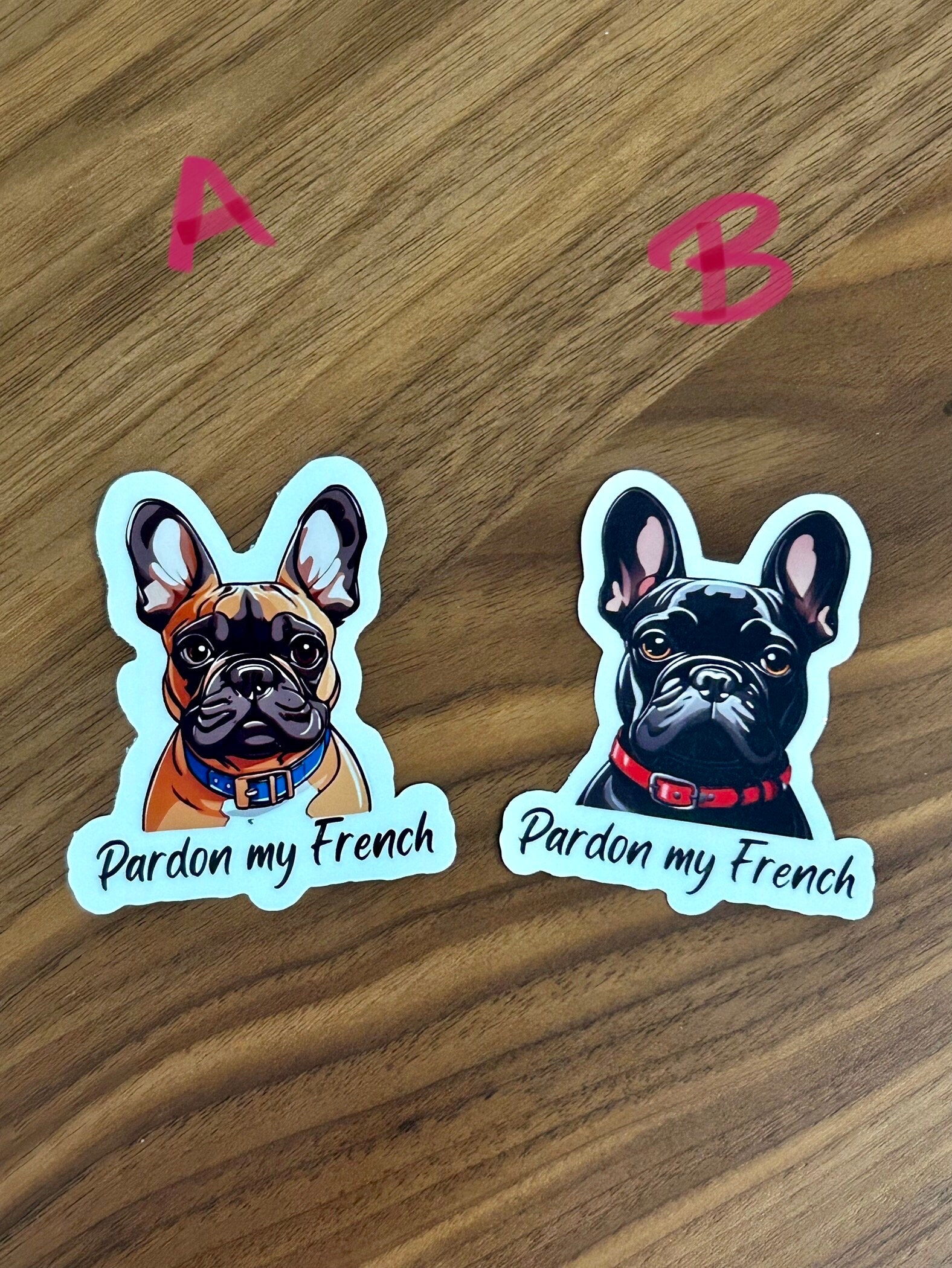 Frenchie Sticker, for Laptop, Water Bottle. Pardon My French . Dog ...