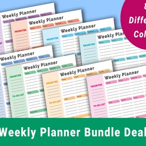 Weekly Planner Bundle Pack, PRINTABLES, Instant Download, Multiple ...