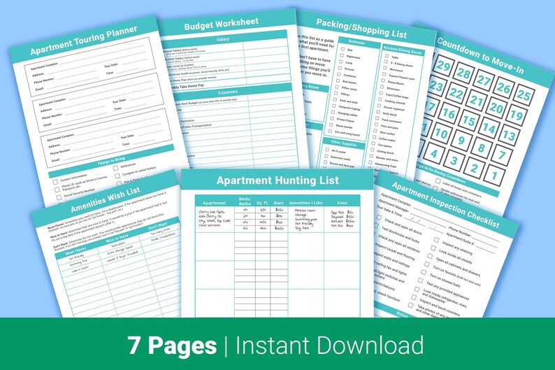 Apartment Search Bundle, PRINTABLES, Instant Download, Graduation Gifts ...
