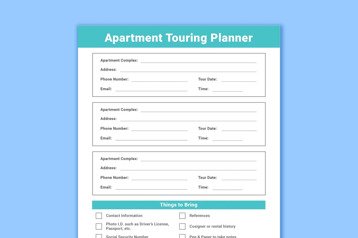 Apartment Search Bundle, PRINTABLES, Instant Download, Graduation Gifts ...