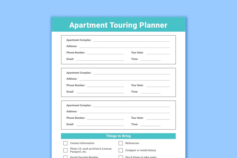 Apartment Search Bundle, PRINTABLES, Instant Download, Graduation Gifts ...