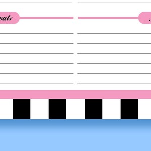 PRINTABLE Weekly Planner, Black and White Stripes With Pink Border ...