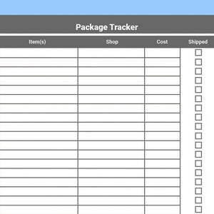 Online Order Tracker PRINTABLE, Package Log, Black, Dark Gray, US ...