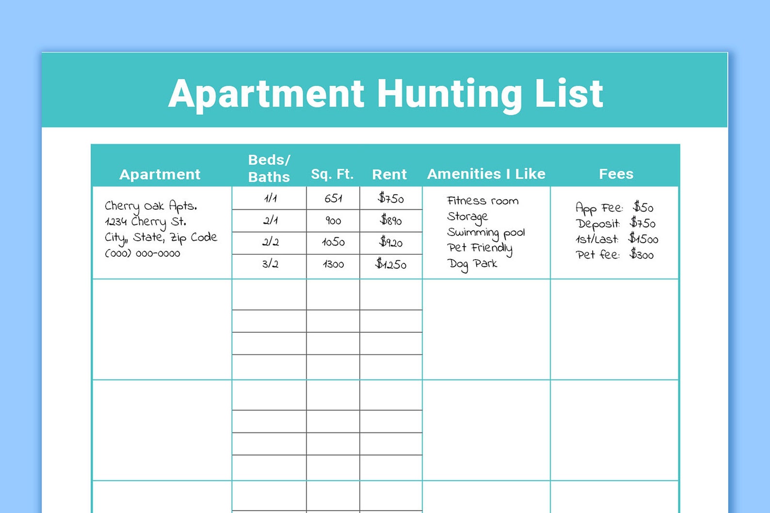 Apartment Search Bundle, PRINTABLES, Instant Download, Graduation Gifts ...