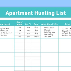 Apartment Search Bundle, PRINTABLES, Instant Download, Graduation Gifts ...