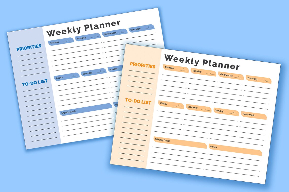 Weekly Planner Bundle Pack, PRINTABLES, Instant Download, Multiple ...