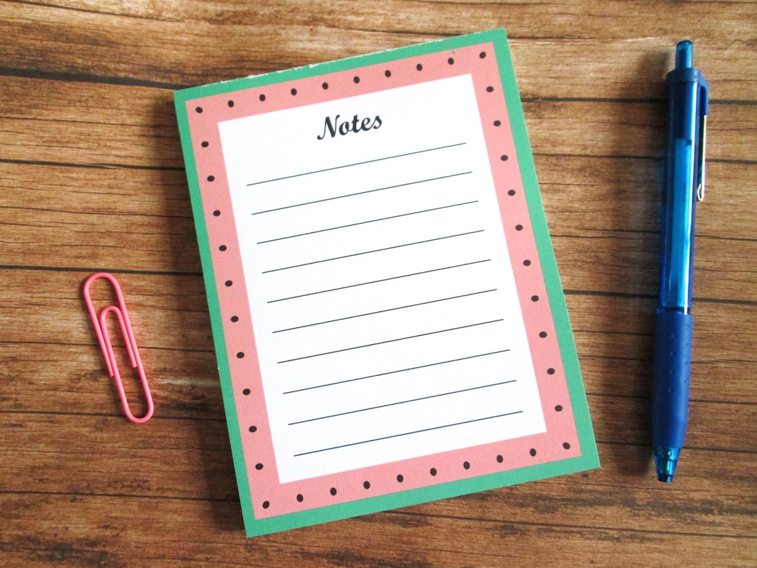 Watermelon Lined Memo Pad, 50 Pages, 4.25in X 5.5in, Cute Stationery ...