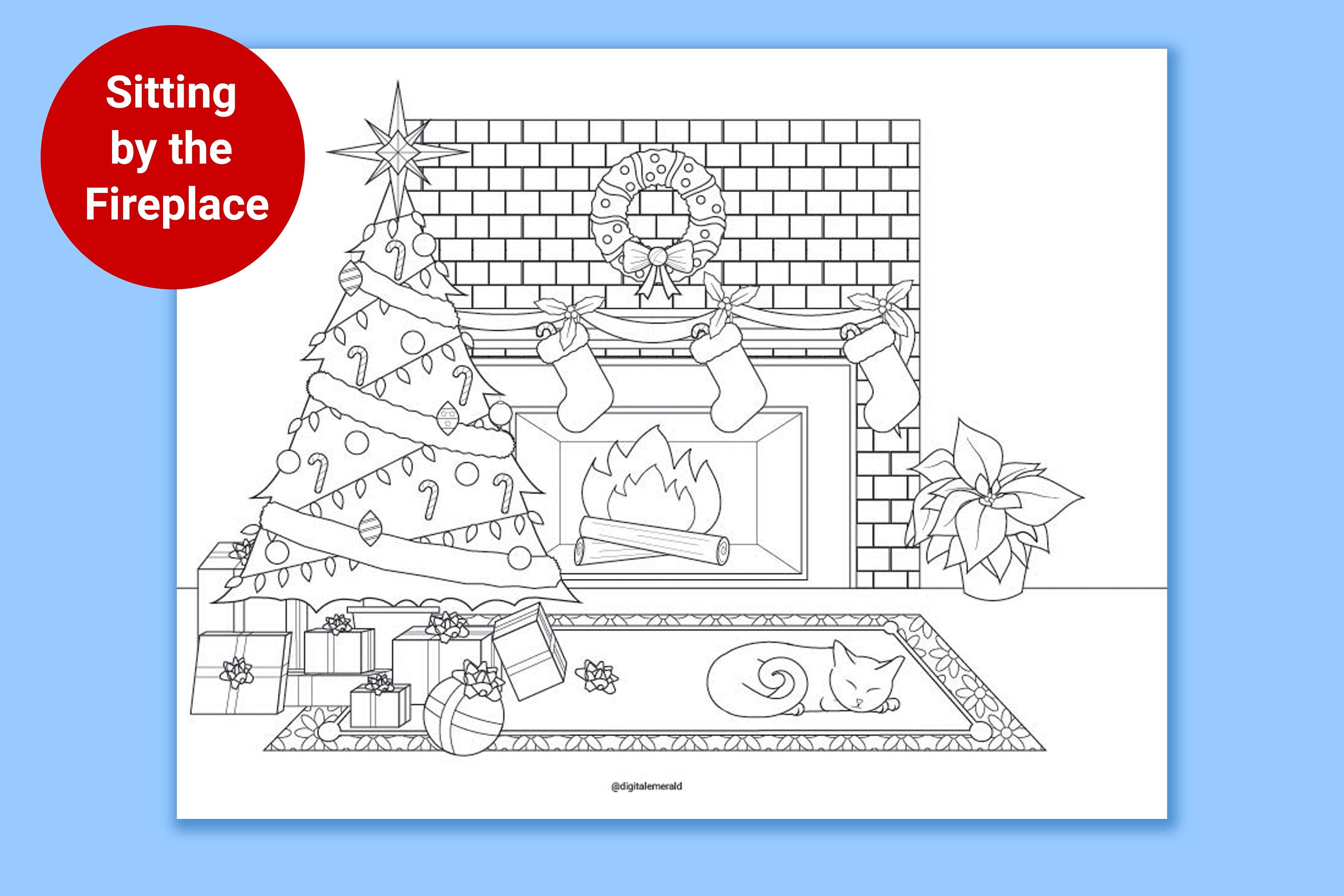 Christmas Holiday Coloring Pages, PRINTABLES, Instant Digital Download ...