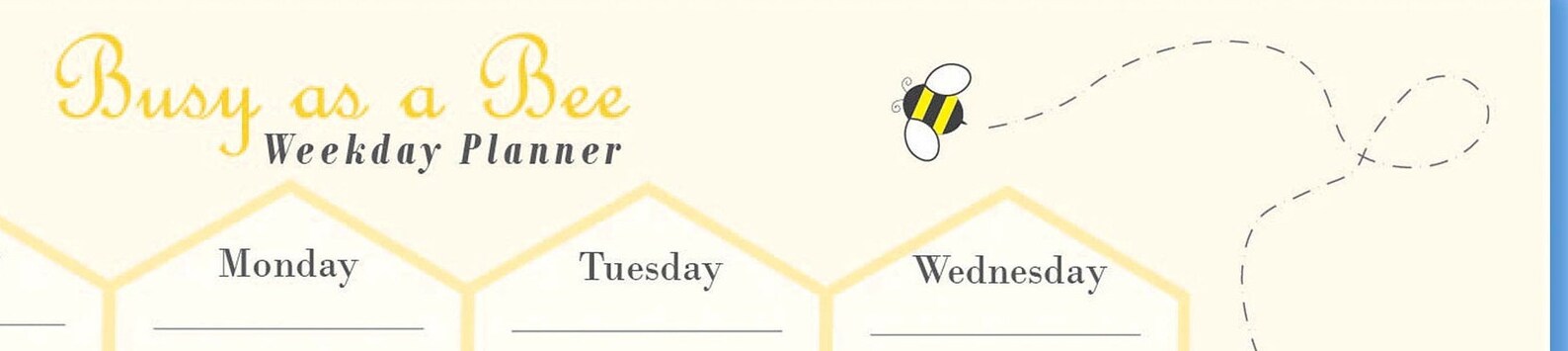 Busy as a Bee Weekly Planner, PRINTABLE, Instant Download, Bumblebee ...
