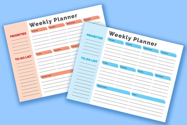 Weekly Planner Bundle Pack, PRINTABLES, Instant Download, Multiple ...