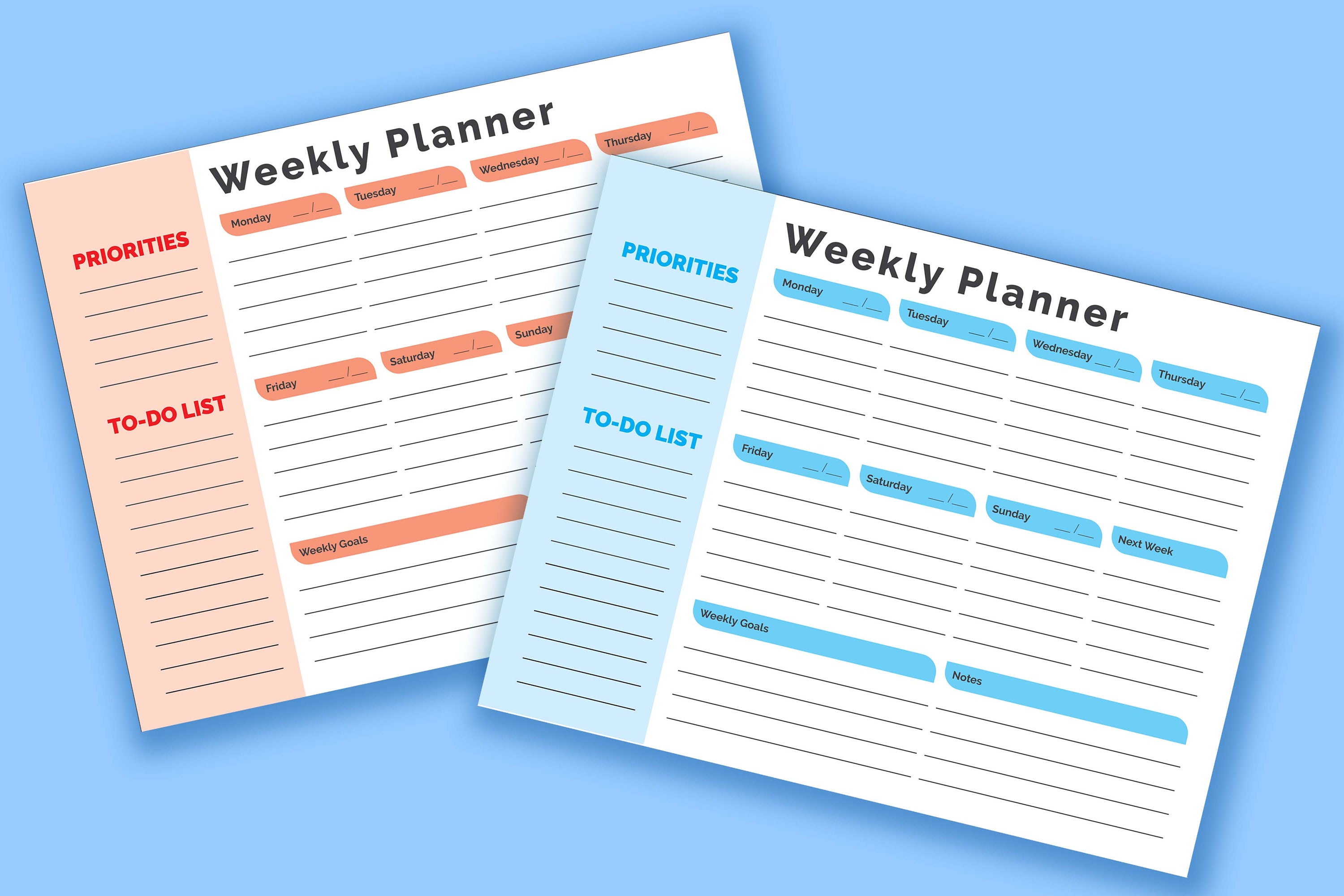 Weekly Planner Bundle Pack, PRINTABLES, Instant Download, Multiple ...