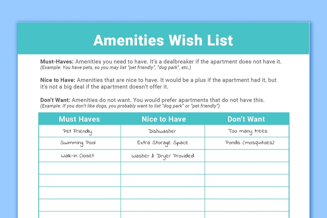 Apartment Search Bundle, PRINTABLES, Instant Download, Graduation Gifts ...