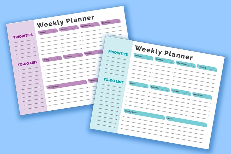 Weekly Planner Bundle Pack, PRINTABLES, Instant Download, Multiple ...