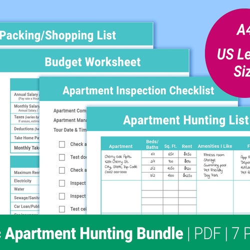 Apartment Search Bundle PRINTABLES Instant Download - Etsy