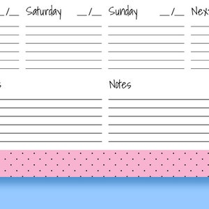 PRINTABLE Weekly Planner, Polka Dots on Pink Background, Monday Start ...