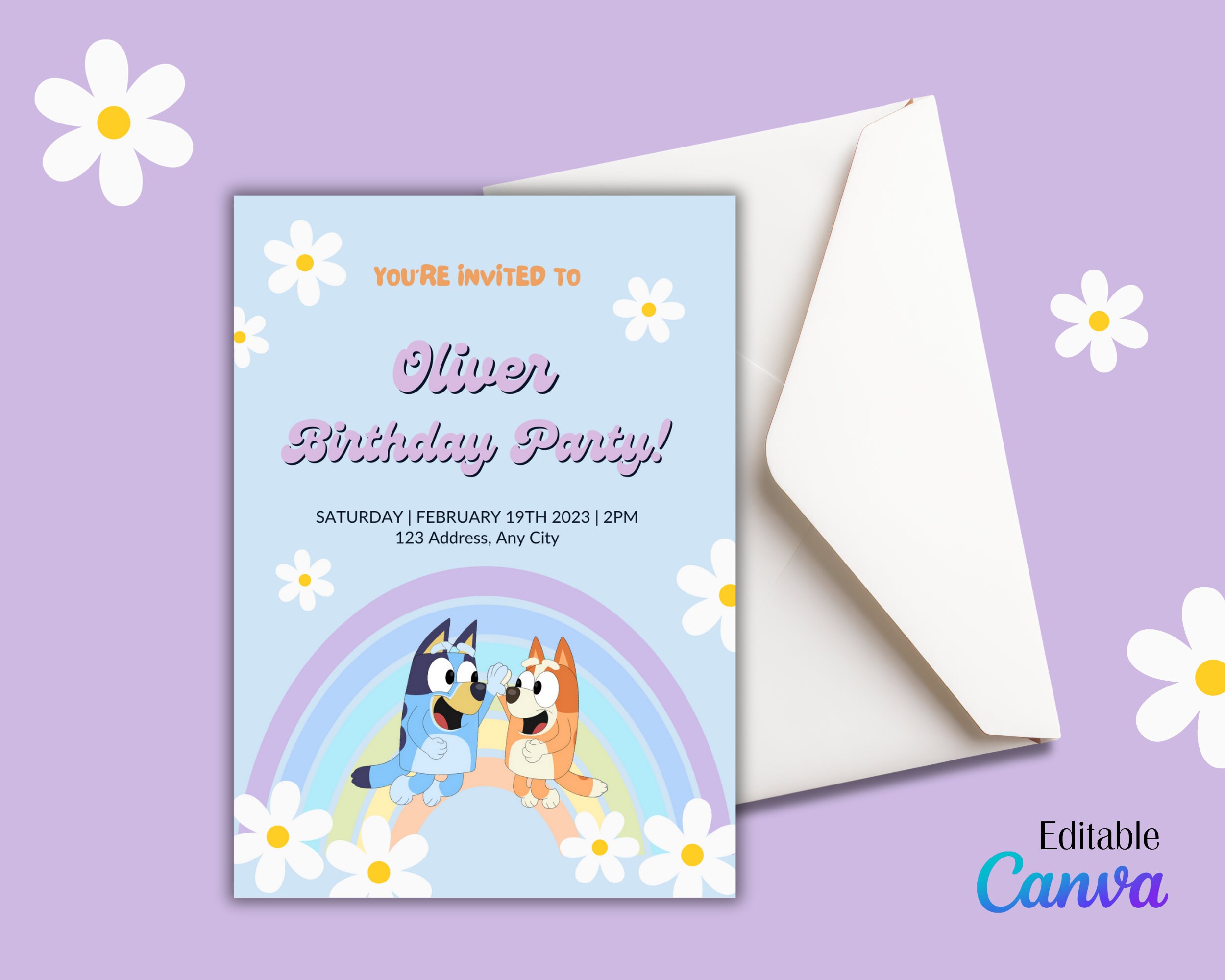 Bluey, Bluey and Bingo Birthday Invitation, Printable Invitation ...