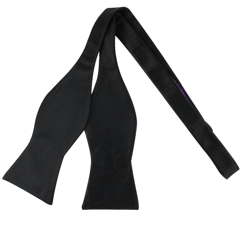 SILK BLACK Self Tie Bow Tie | Classic Men’s Accessory for Office ...