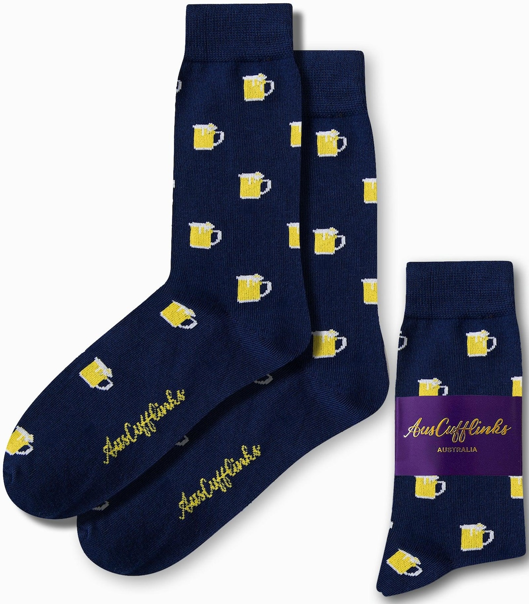 BEER SOCKS | Beer Mug and Brew Print Socks for Men | Fun Dress Socks ...