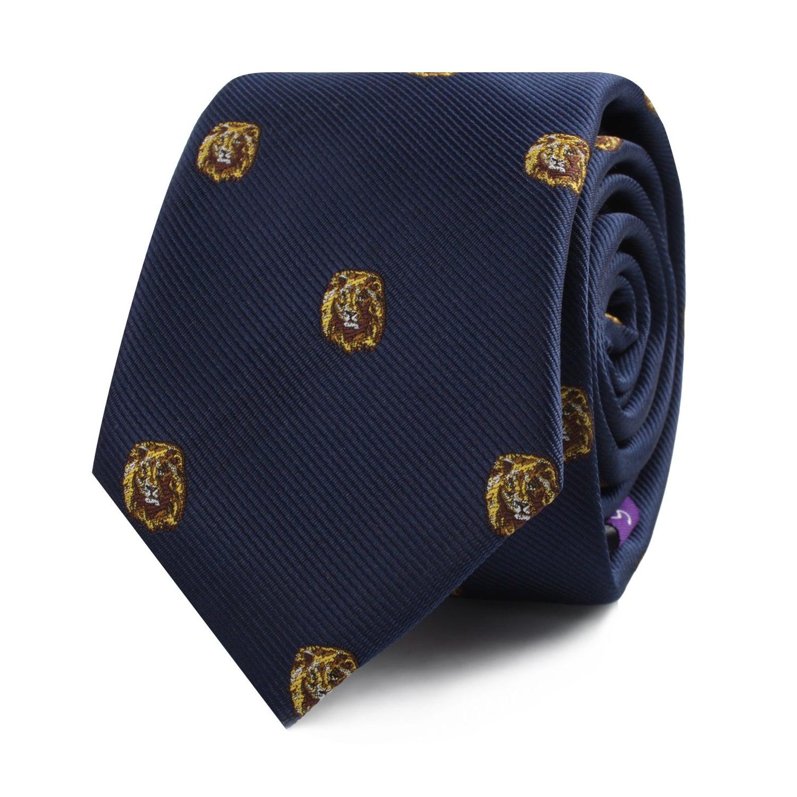 KING LION Skinny Tie | Thin Lion-themed Necktie for Men | Perfect ...
