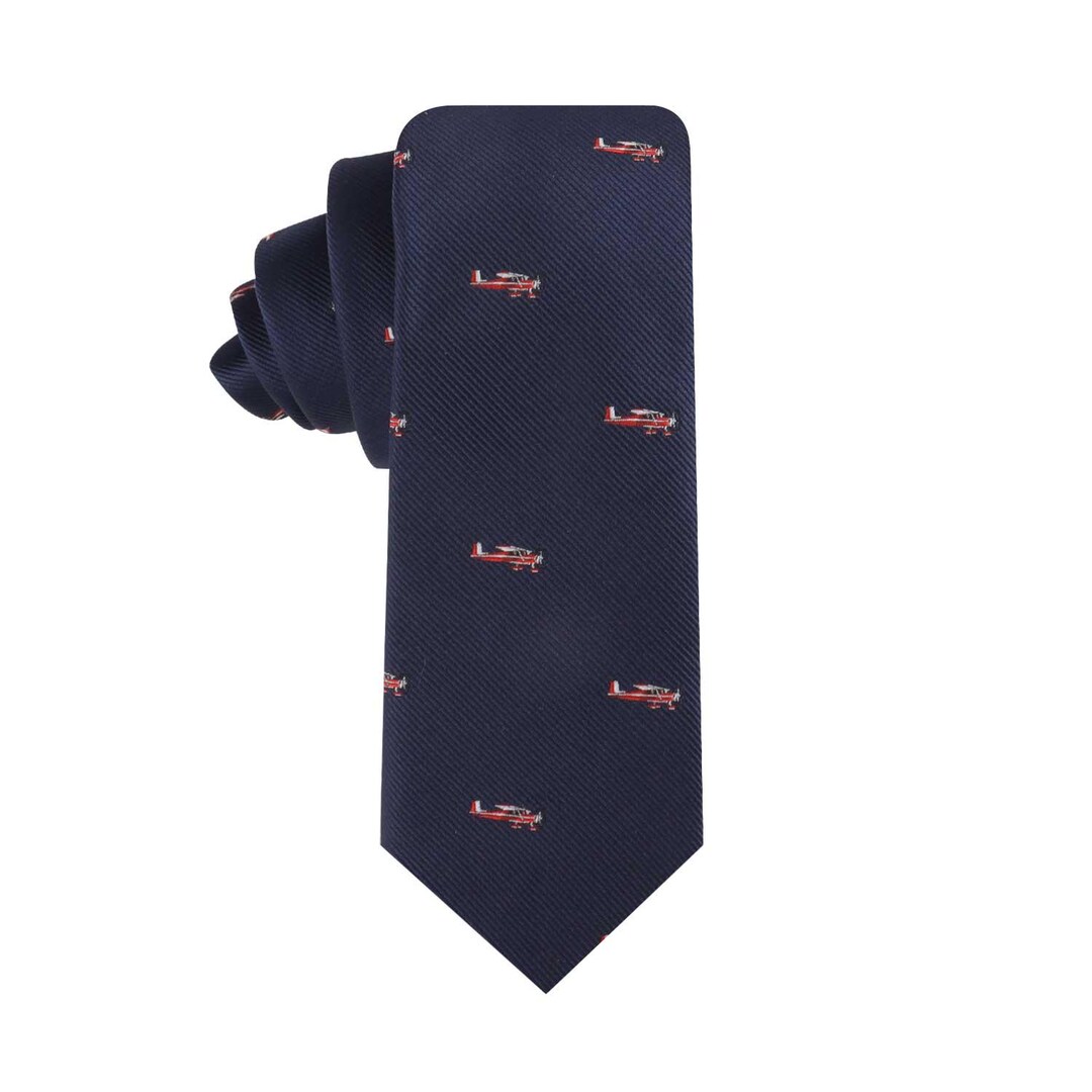 Aircraft Necktie, Classic Red Plane Airplane Tie for Men, Neckties for ...