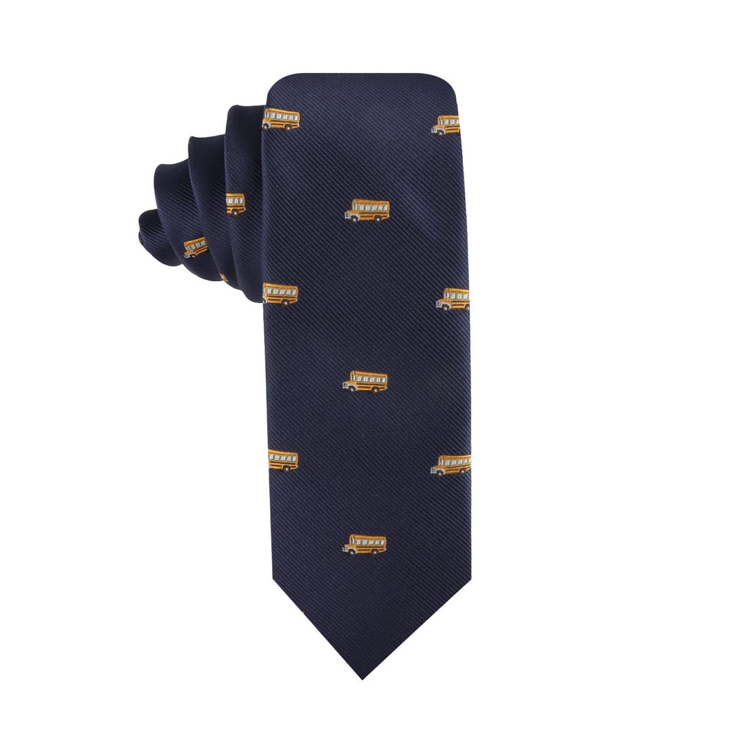 School Bus Tie, Yellow Bus Necktie, Teacher Appreciation Gift ...
