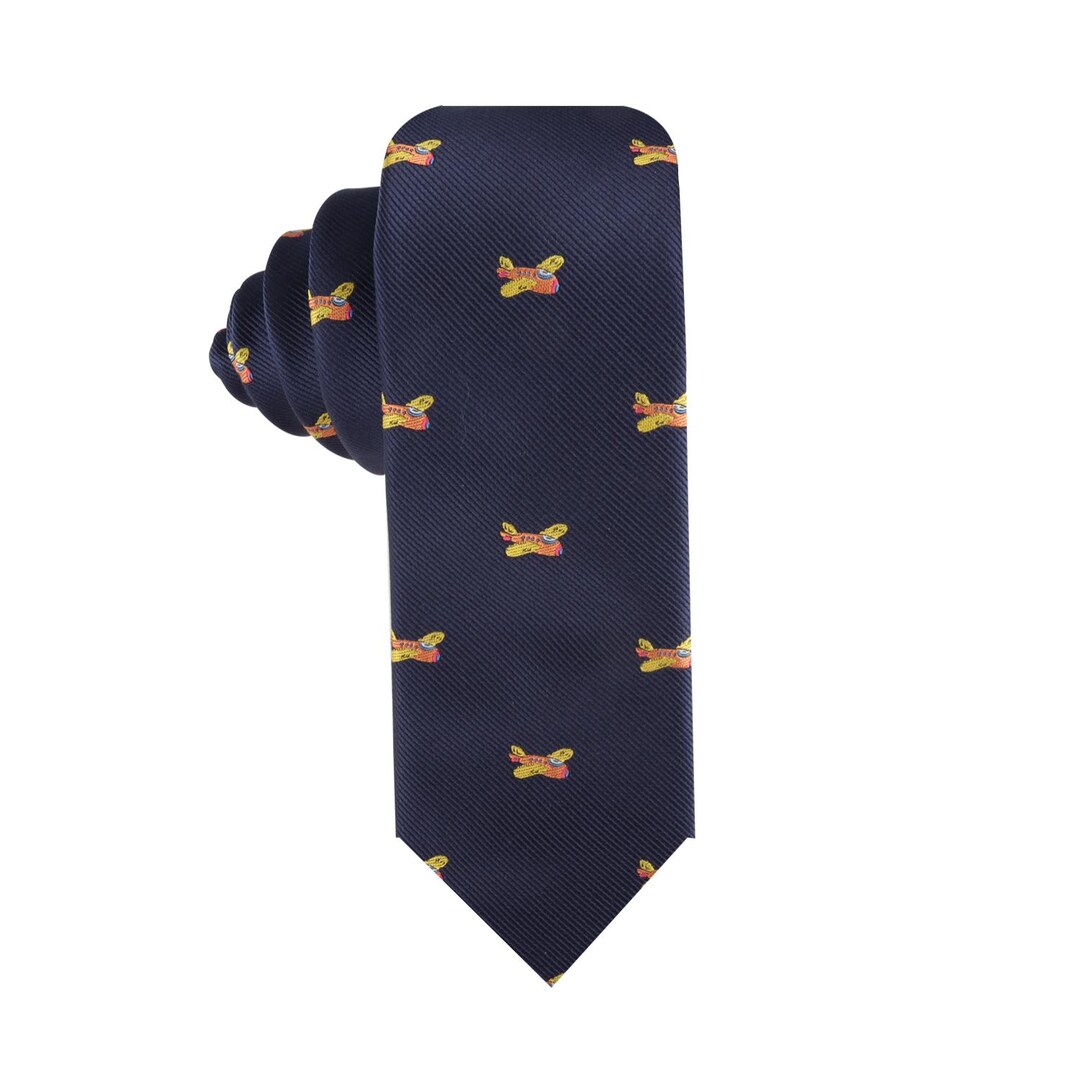ORANGE AIRCRAFT NECKTIE, Aviation Themed Tie for Men | Novelty Airplane ...