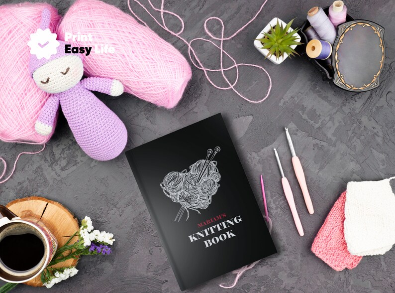 Knitting Journal Heart Knitting Notebook Can Be Personalized Knitting ...