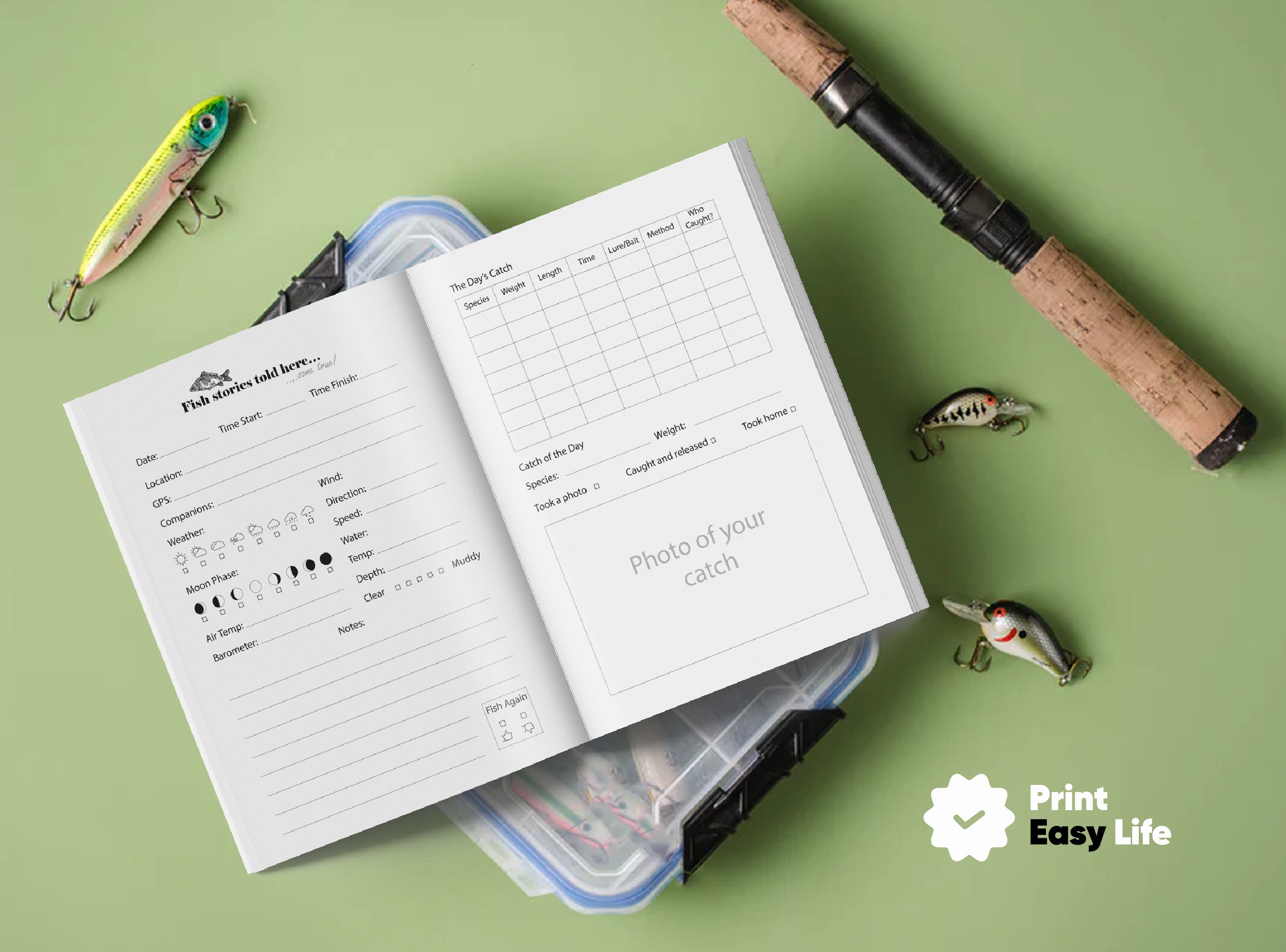 Fishing Log Book | Personalized Angler Trip Log, Catch Record ...