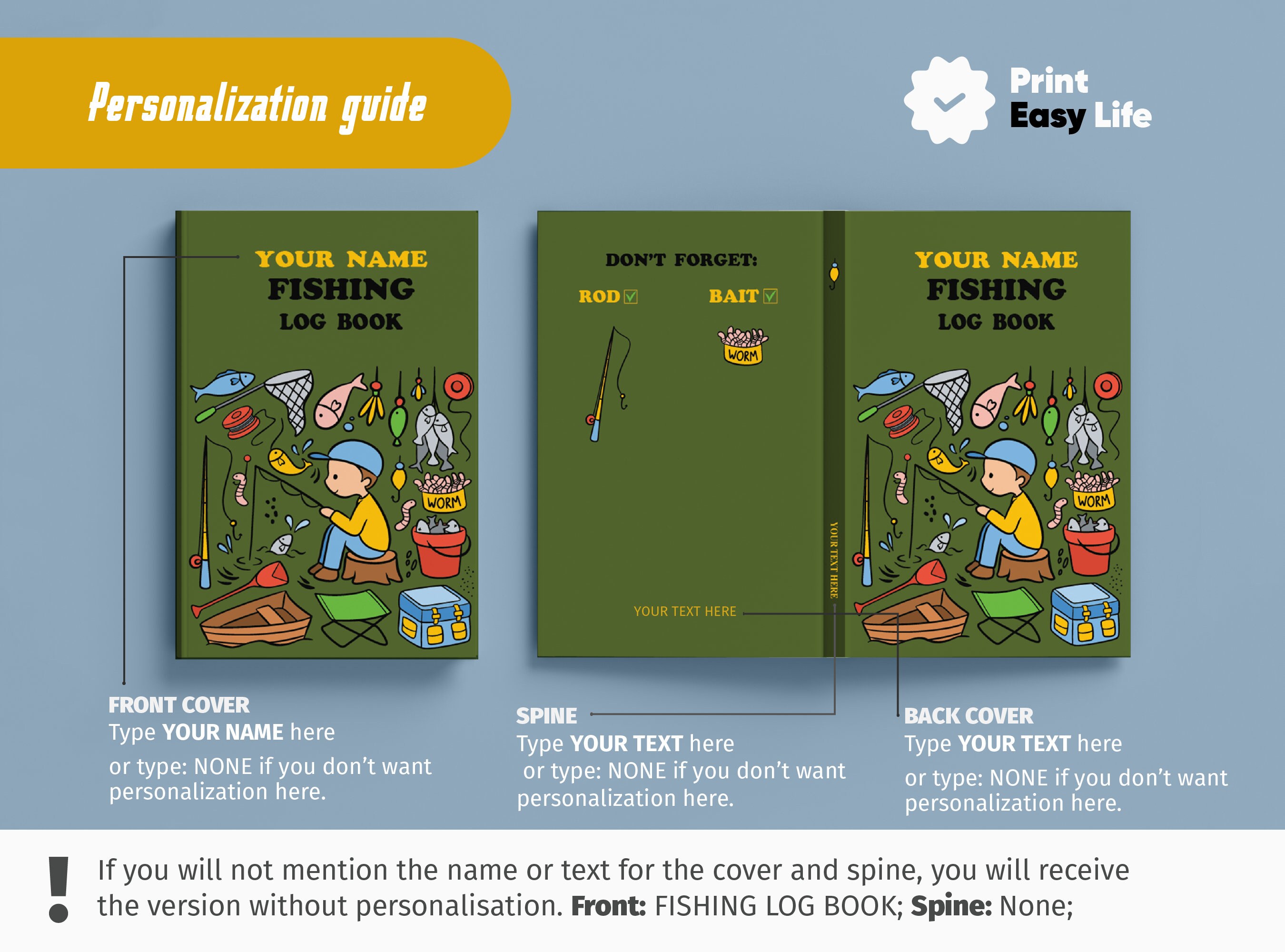 Fishing Log Book for Kids Personalized Fishing Log Book Fishing Diary ...